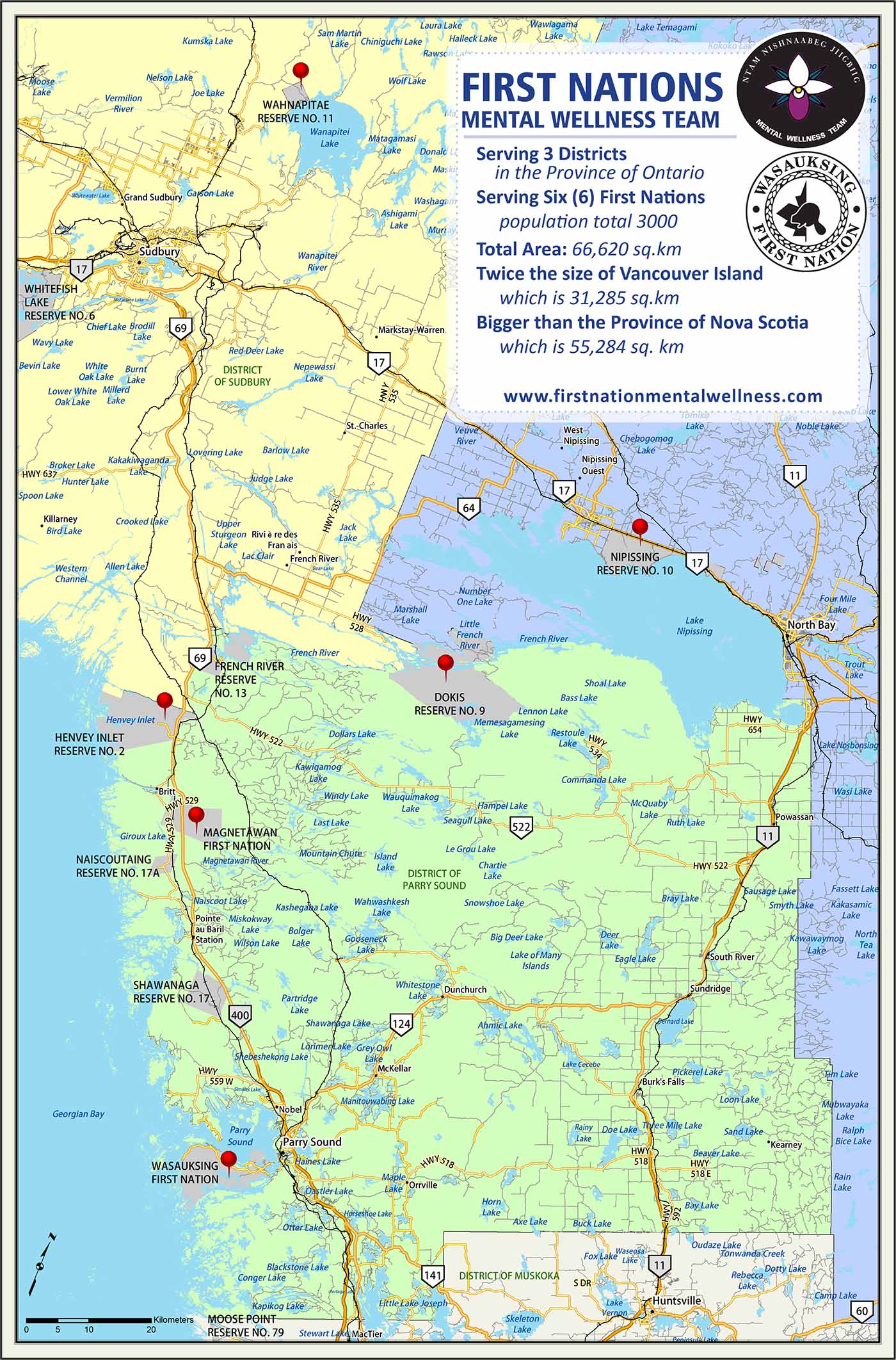 Geographic Area Served - First Nation Mental Wellness